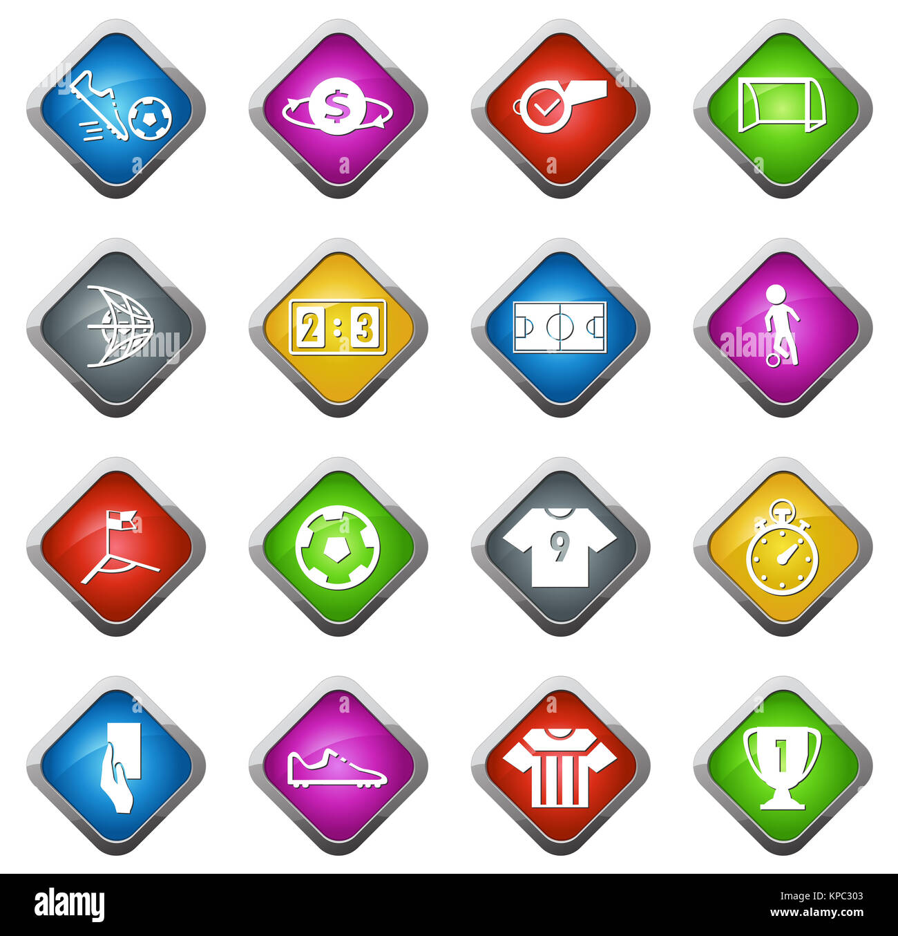 Soccer icons set Stock Photo - Alamy