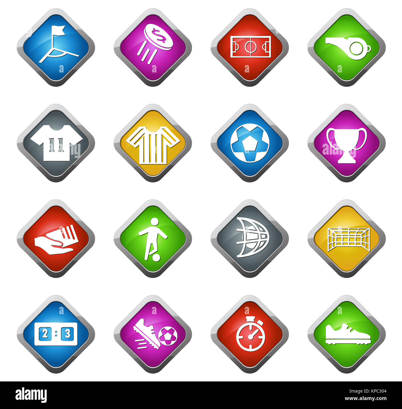 Soccer icons set Stock Photo - Alamy