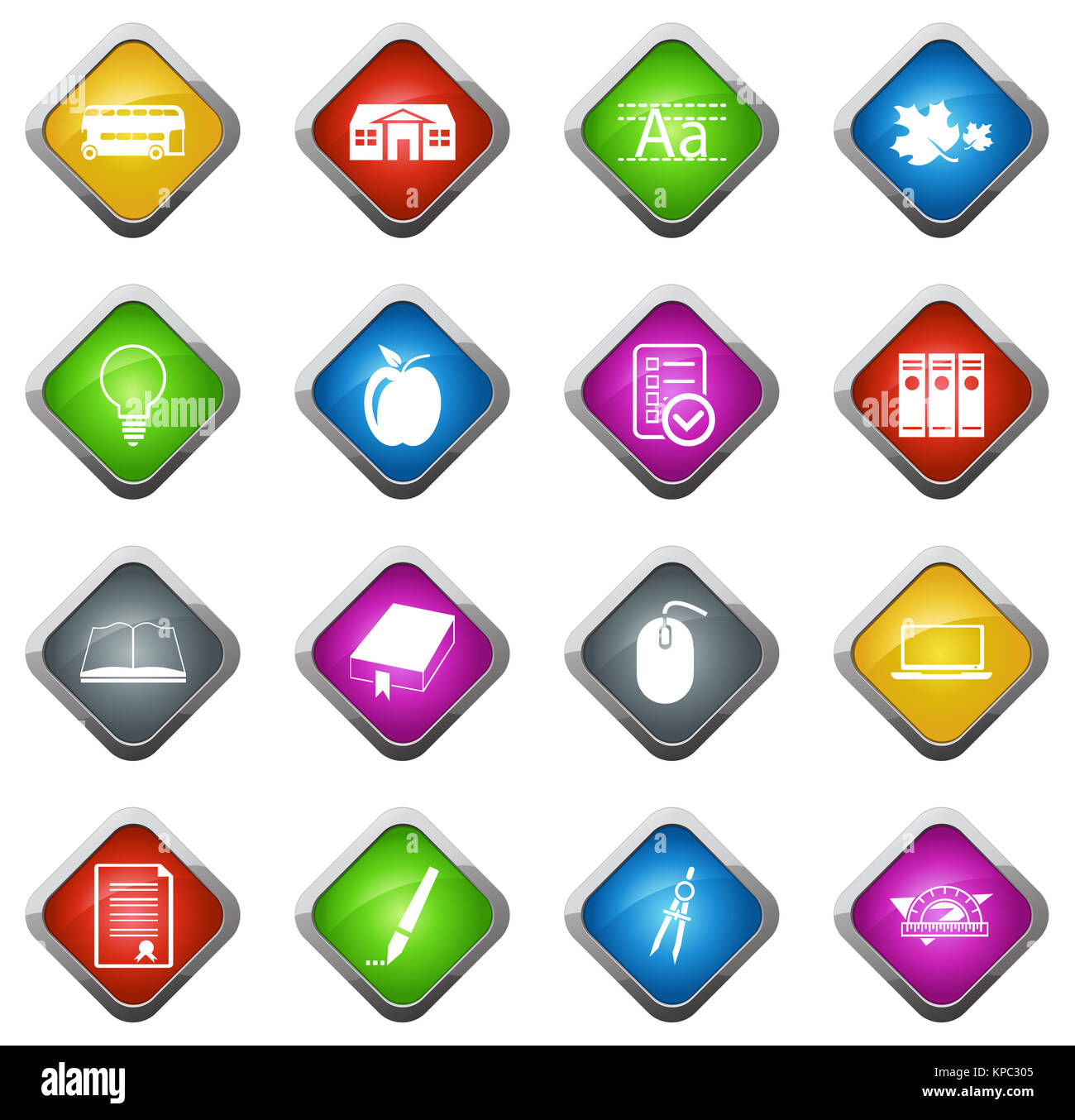 School Icons set Stock Photo - Alamy