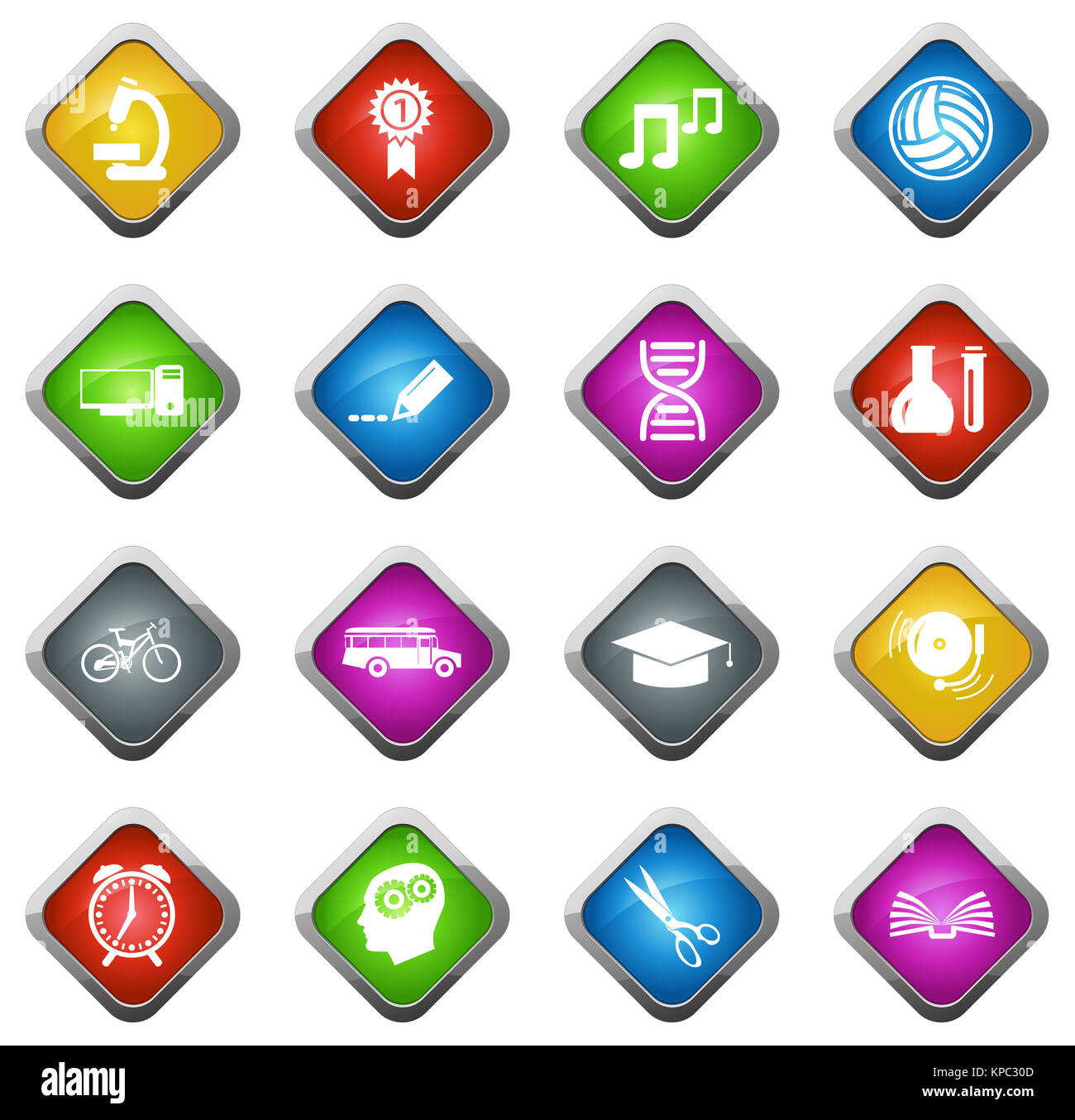 School Icons set Stock Photo - Alamy