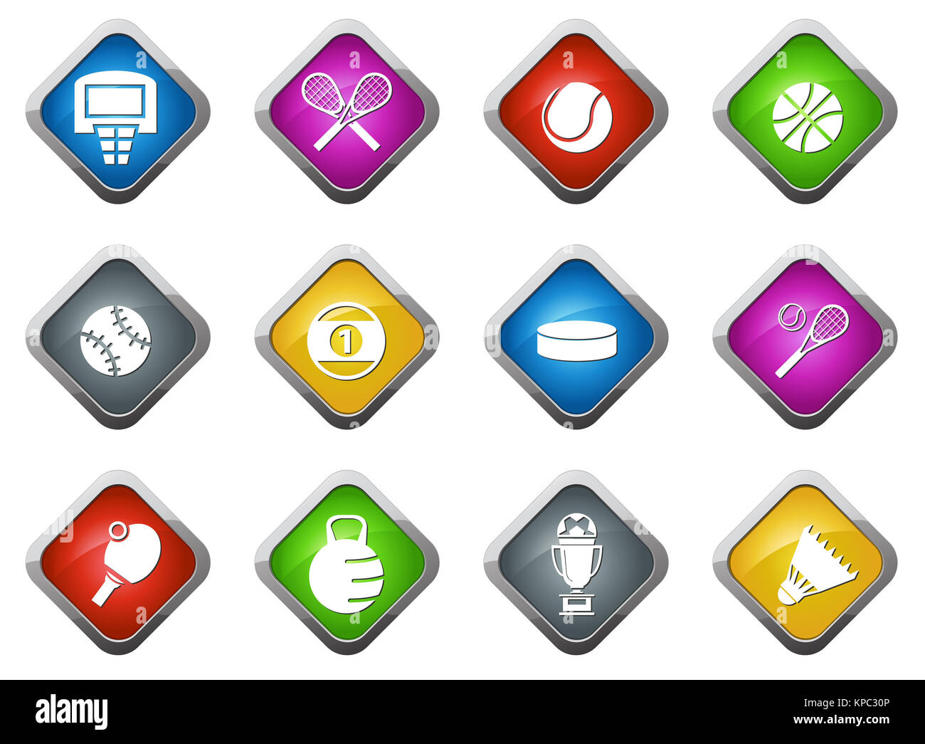 Sports Balls icons set Stock Photo - Alamy