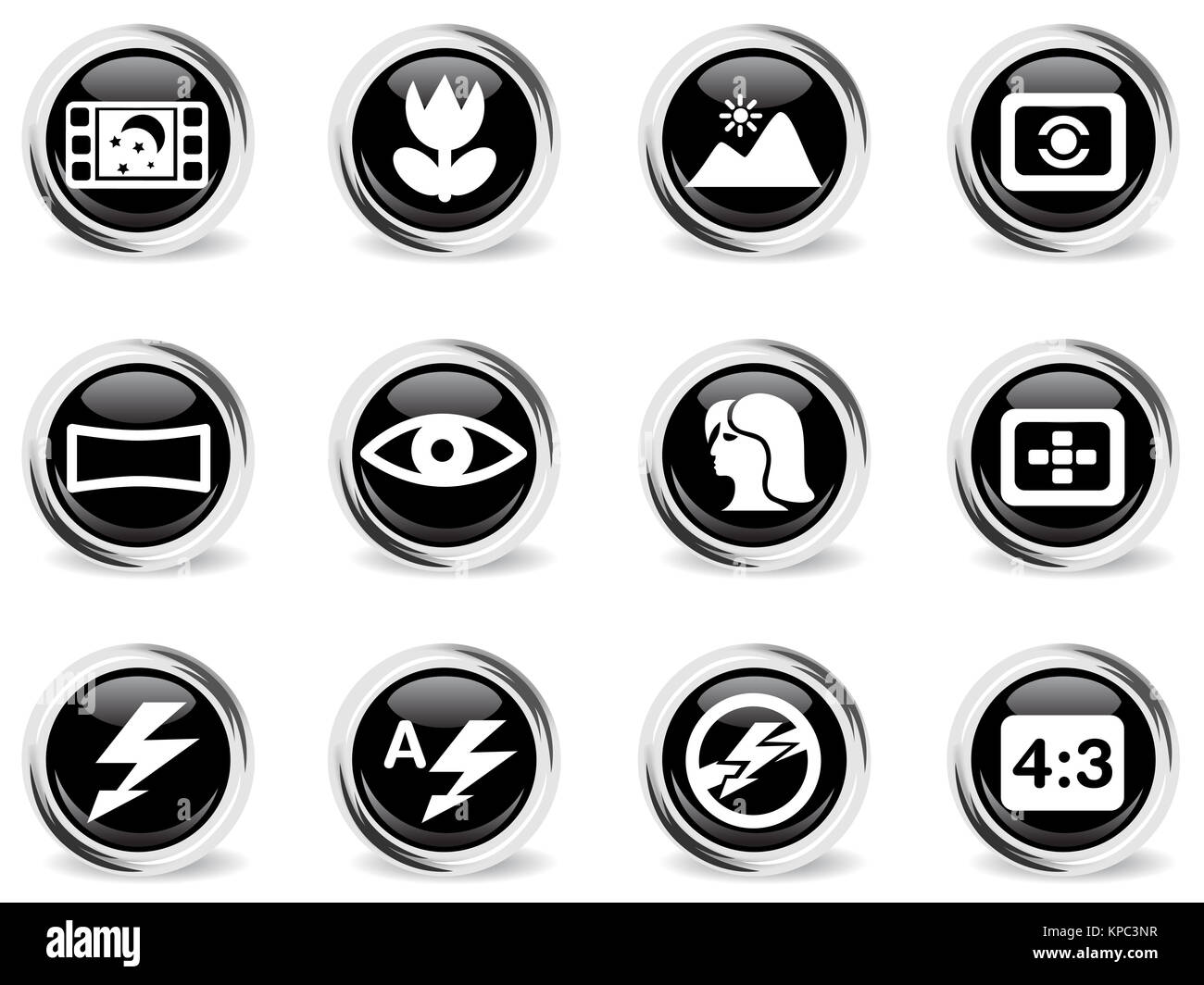 Photo modes icons set Stock Photo - Alamy