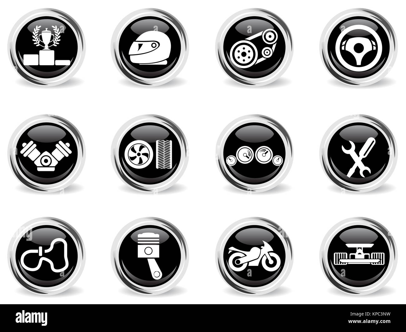 Racing icons set Stock Photo - Alamy