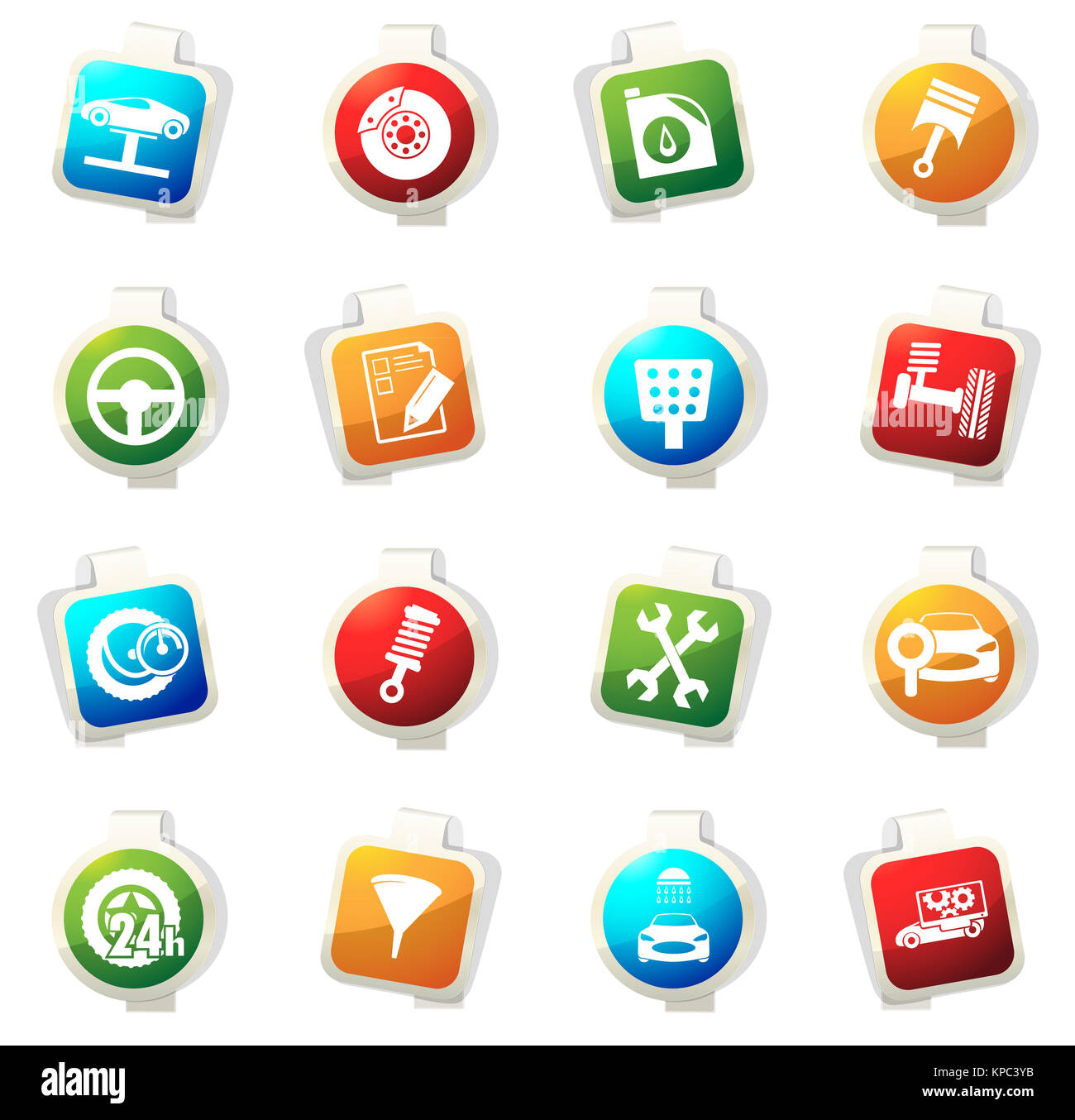 Car service icons set Stock Photo - Alamy