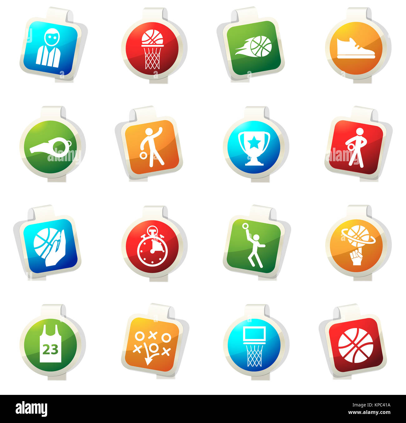 Basketball Icon set Stock Photo - Alamy