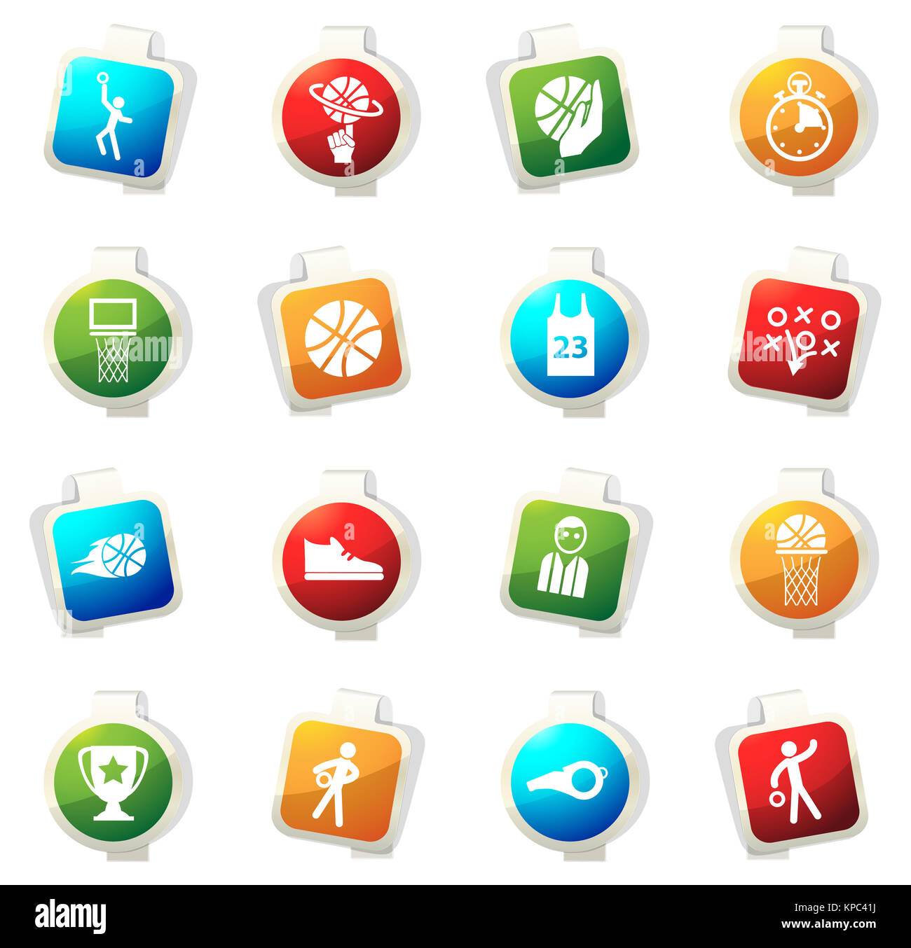 Basketball Icon set Stock Photo - Alamy