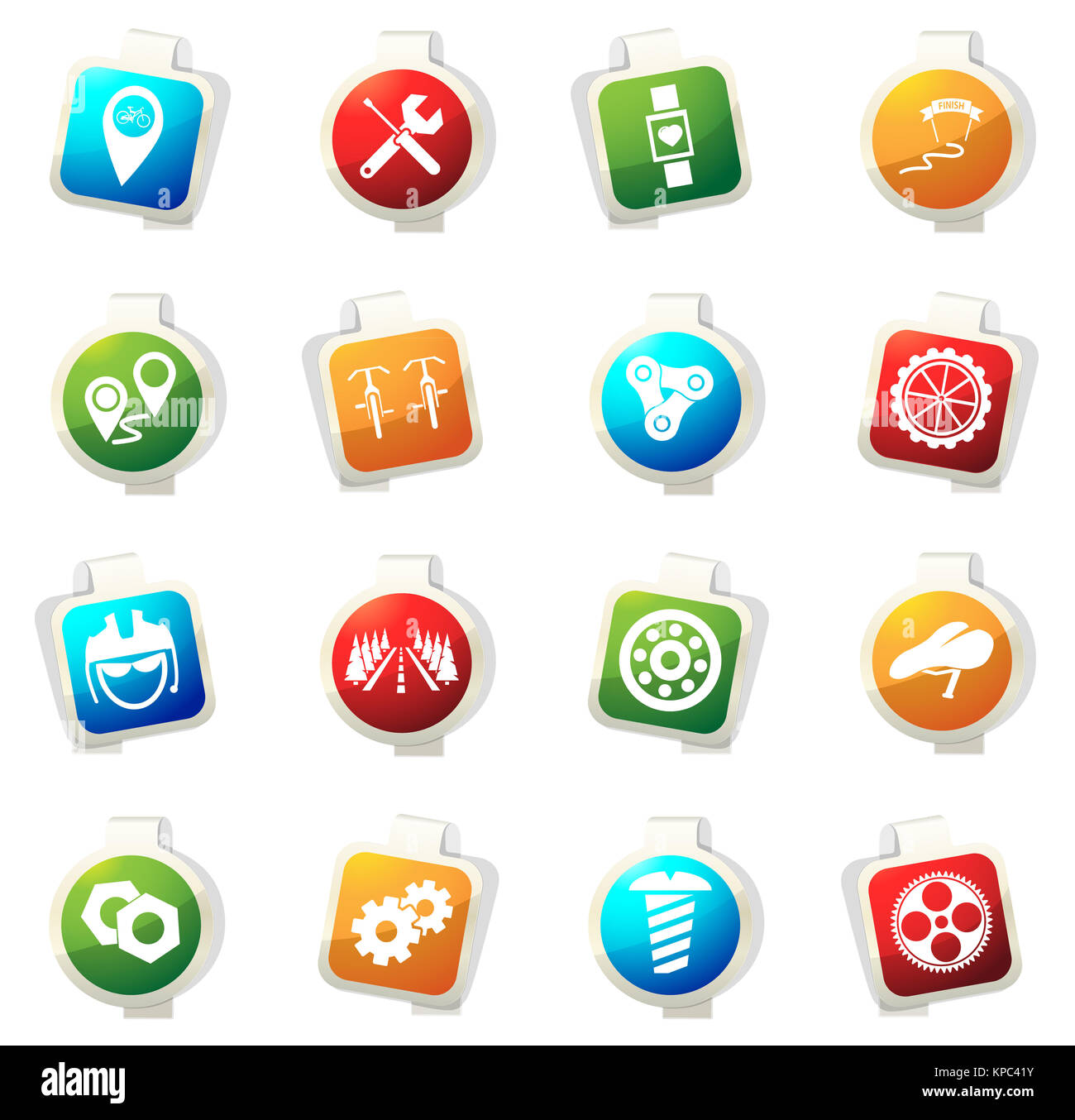 Bicycle icons set Stock Photo - Alamy