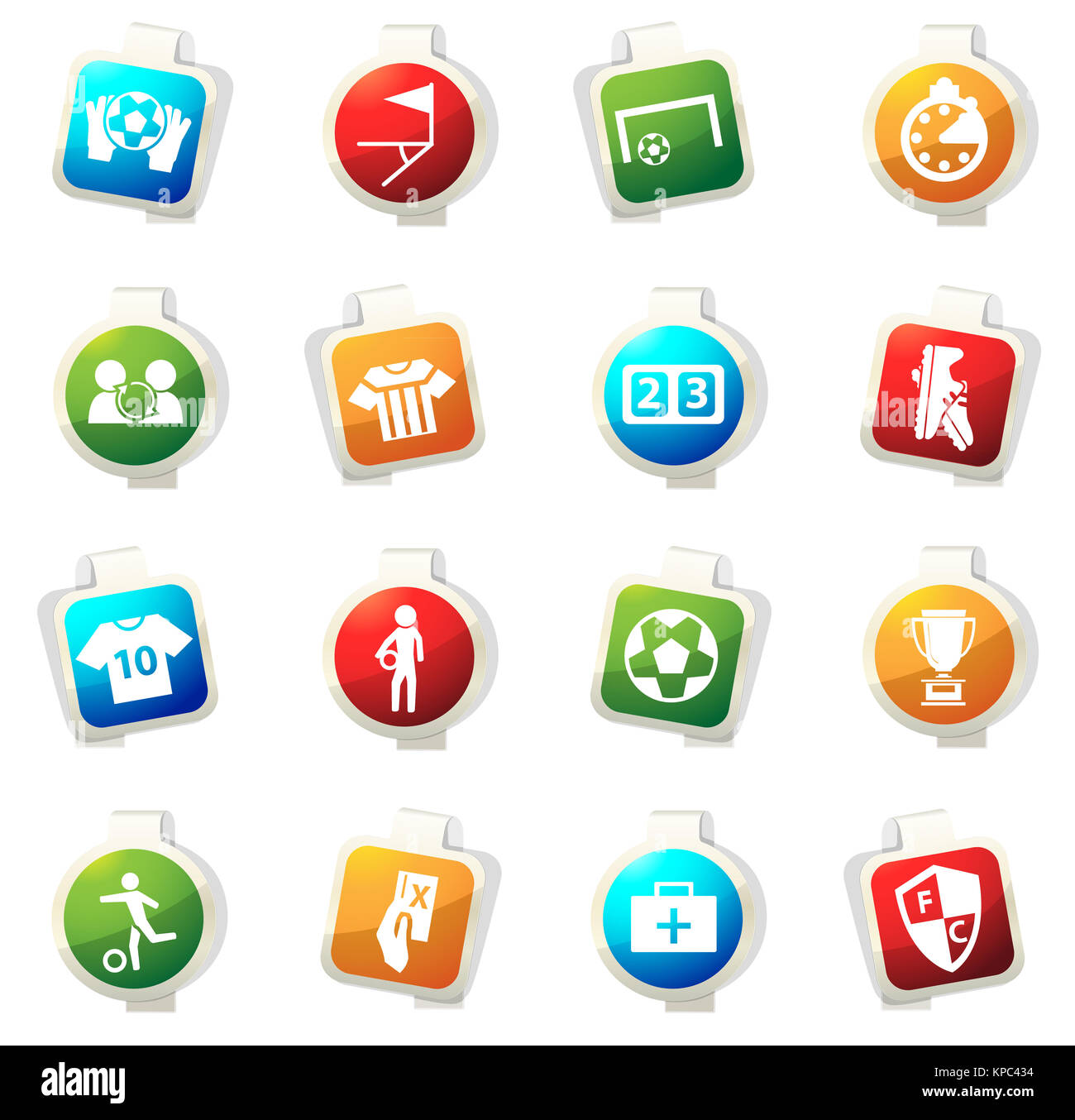 Soccer Icons set Stock Photo - Alamy