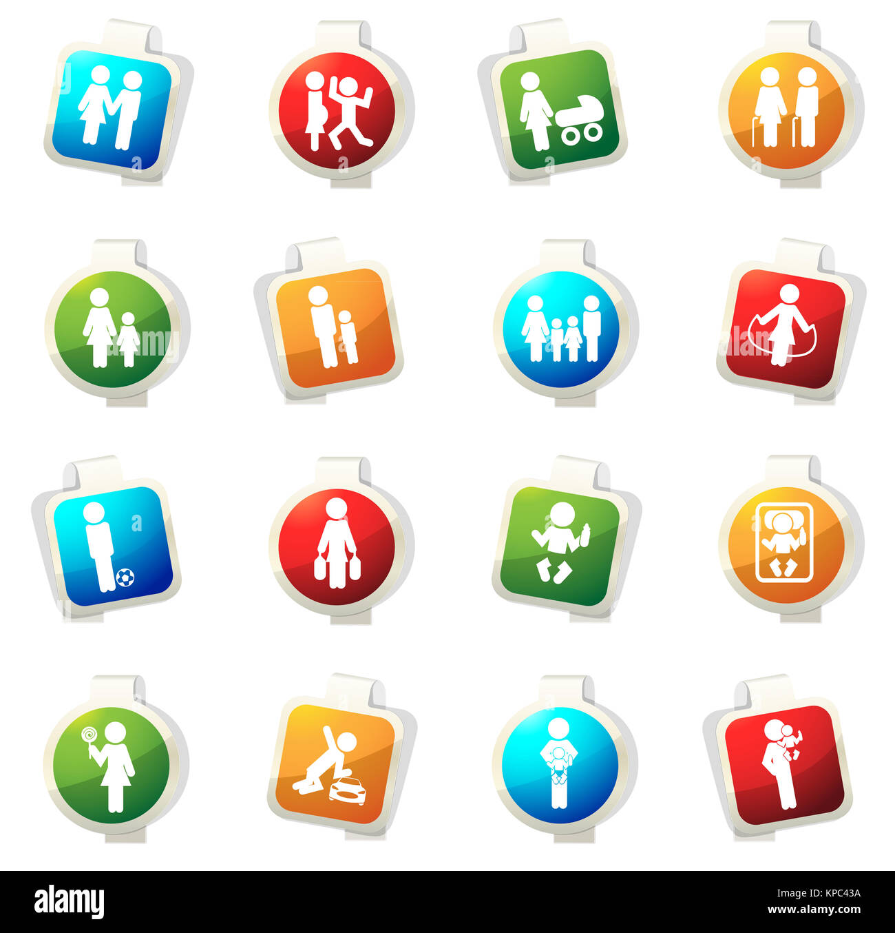 Family icons set Stock Photo - Alamy