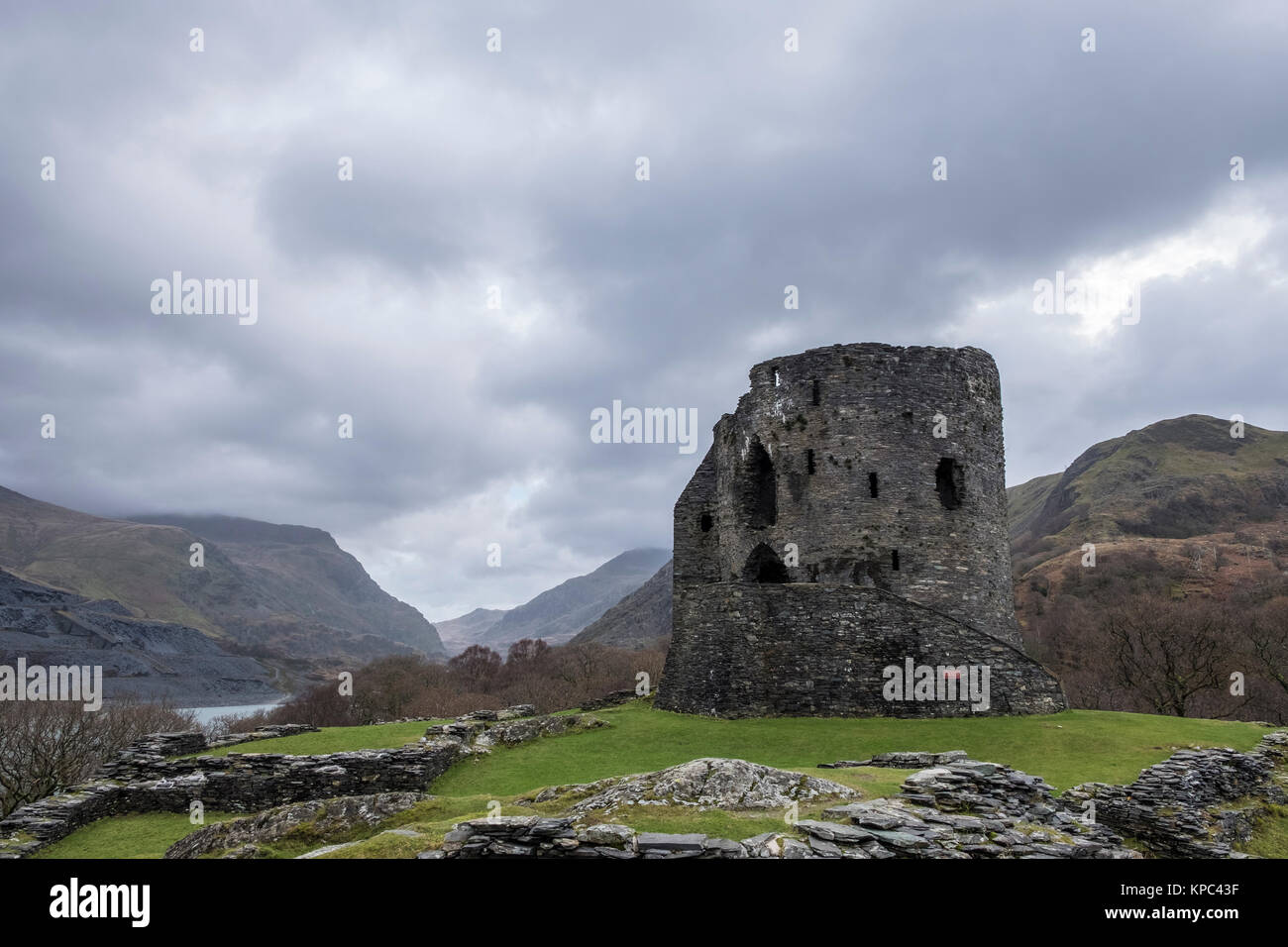 Dolbadarn Castle, sited at the base of Llanberis Pass, Gwynedd ...