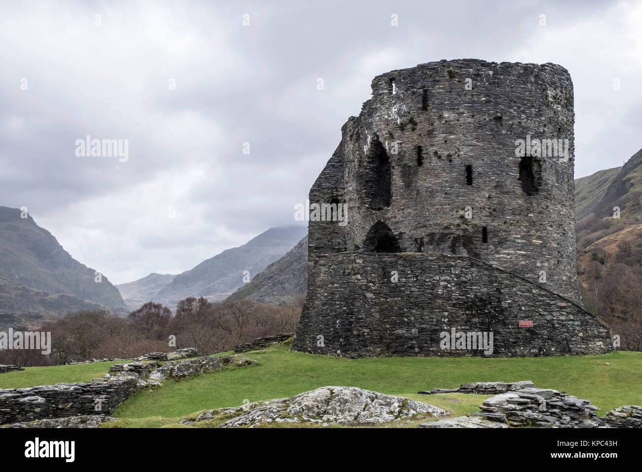 Dolbadarn Castle, sited at the base of Llanberis Pass, Gwynedd ...