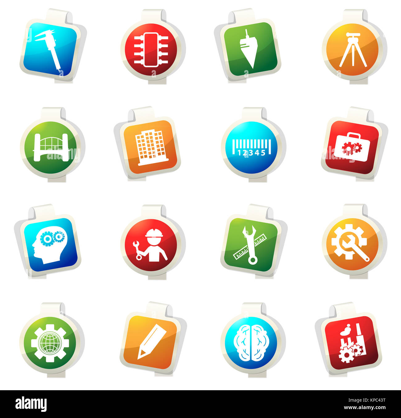 Engineering icons set Stock Photo - Alamy