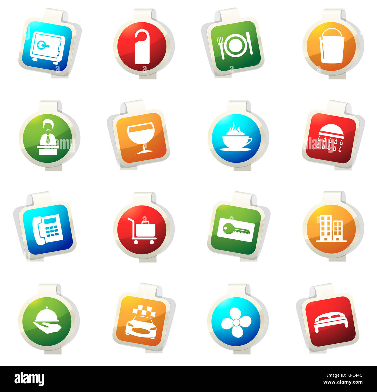Hotel room icons set Stock Photo - Alamy