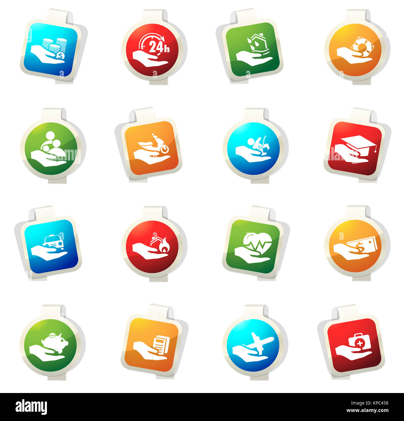 Insurance hands icons Stock Photo - Alamy