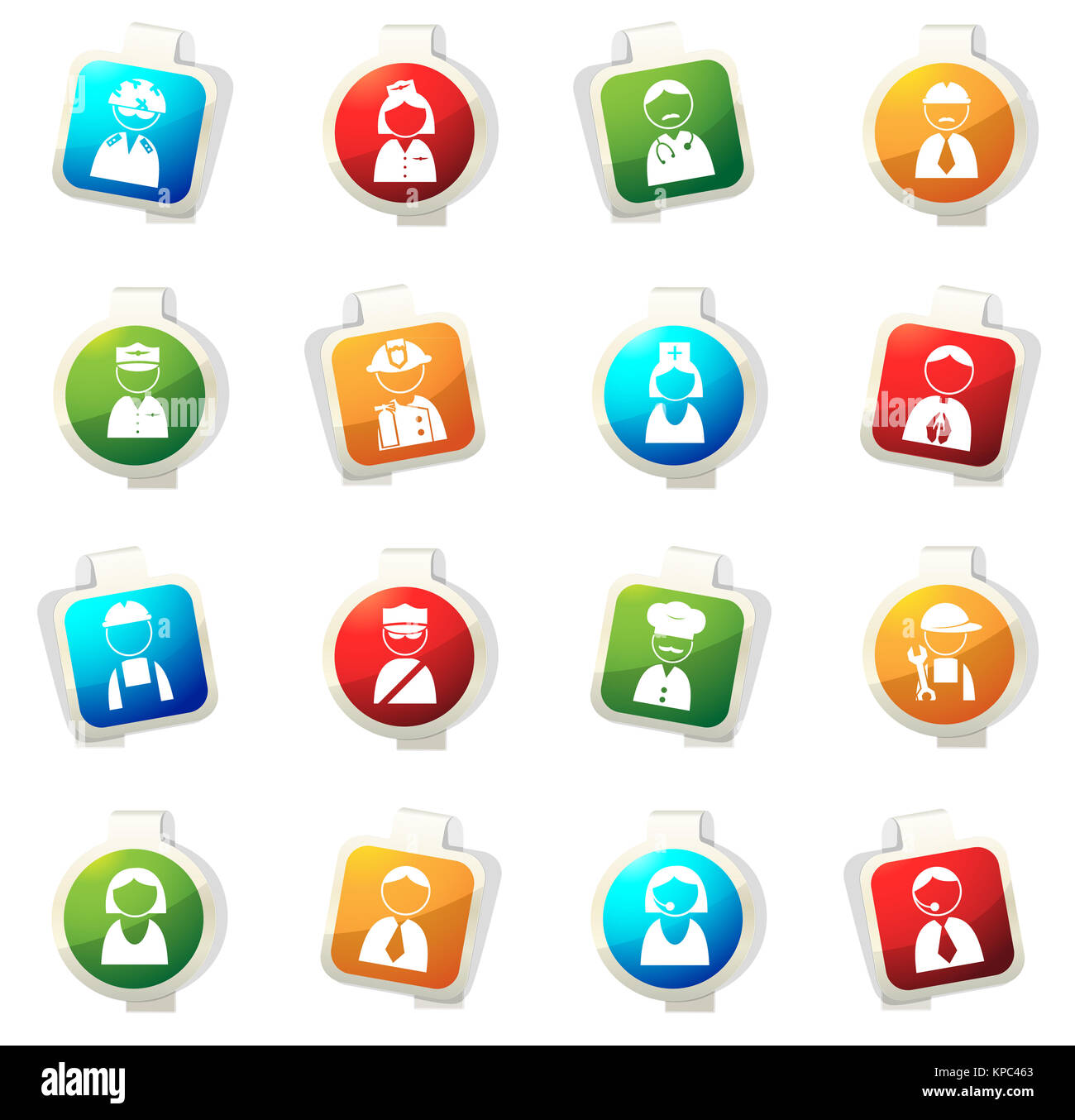 Occupation icons set Stock Photo - Alamy