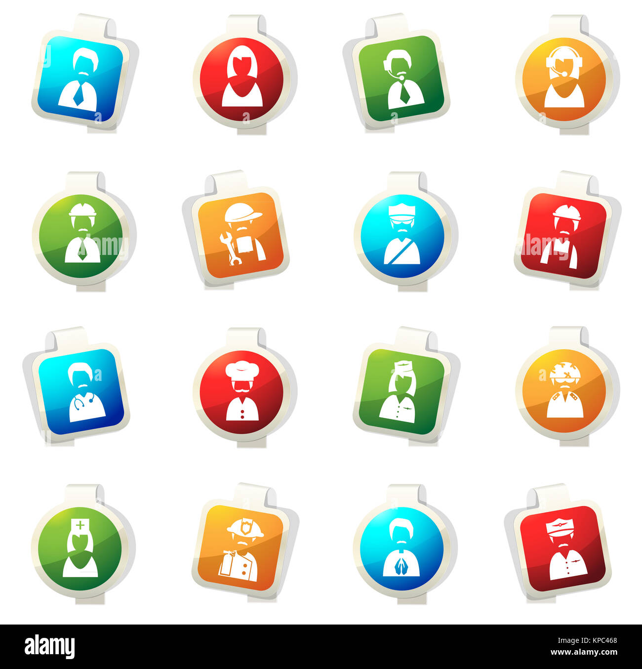 Occupation icons set Stock Photo - Alamy