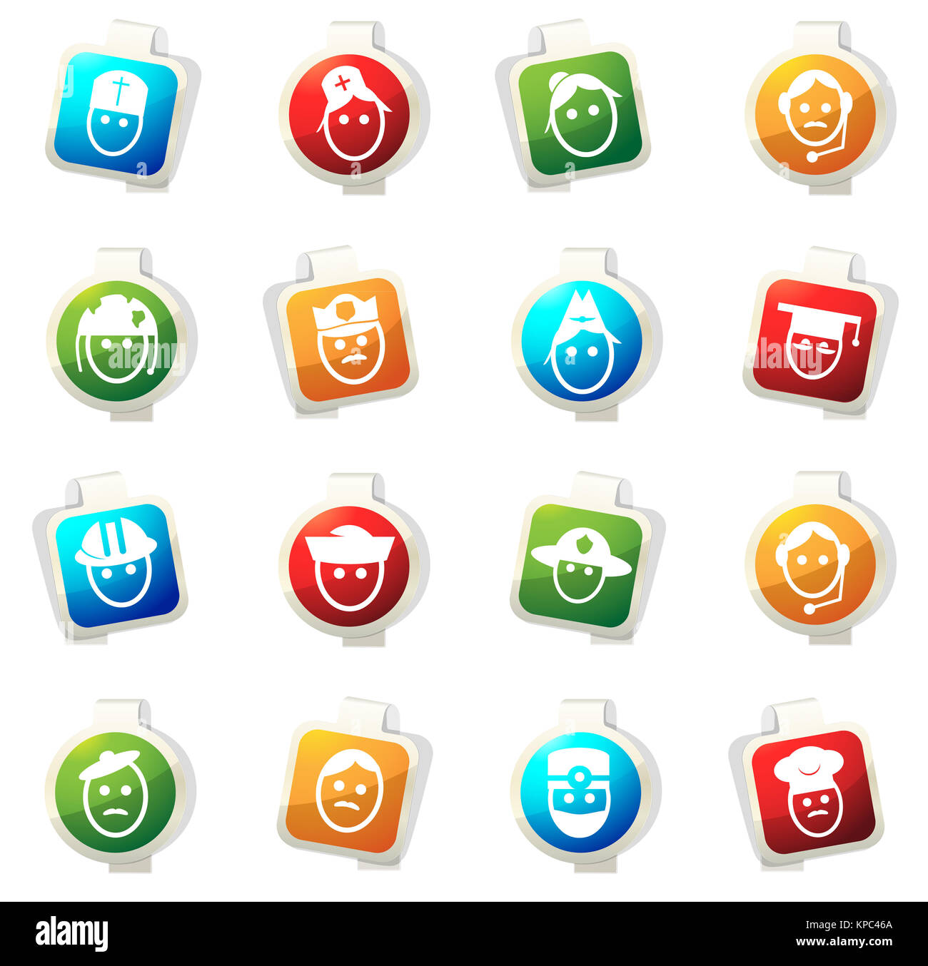 Occupation icons set Stock Photo - Alamy