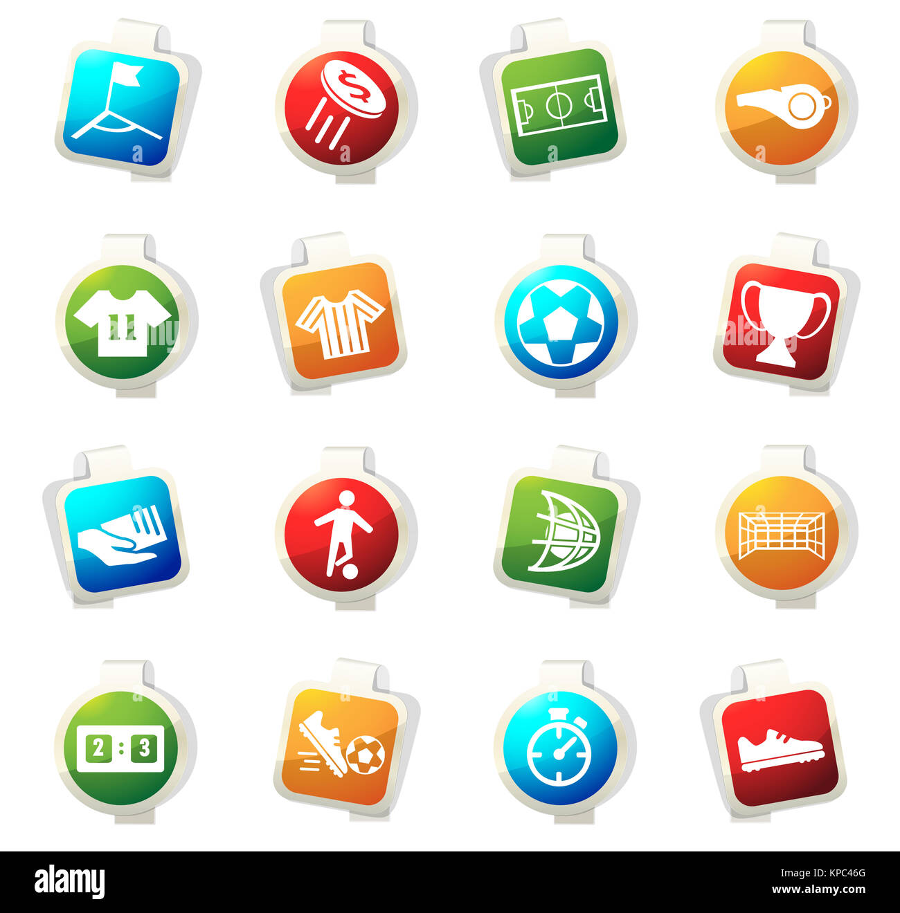 Soccer icons set Stock Photo - Alamy
