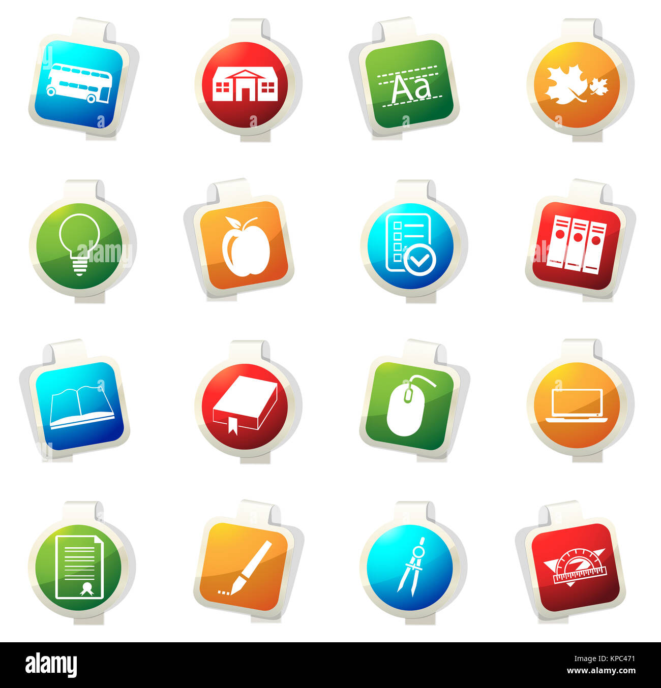 School Icons set Stock Photo - Alamy