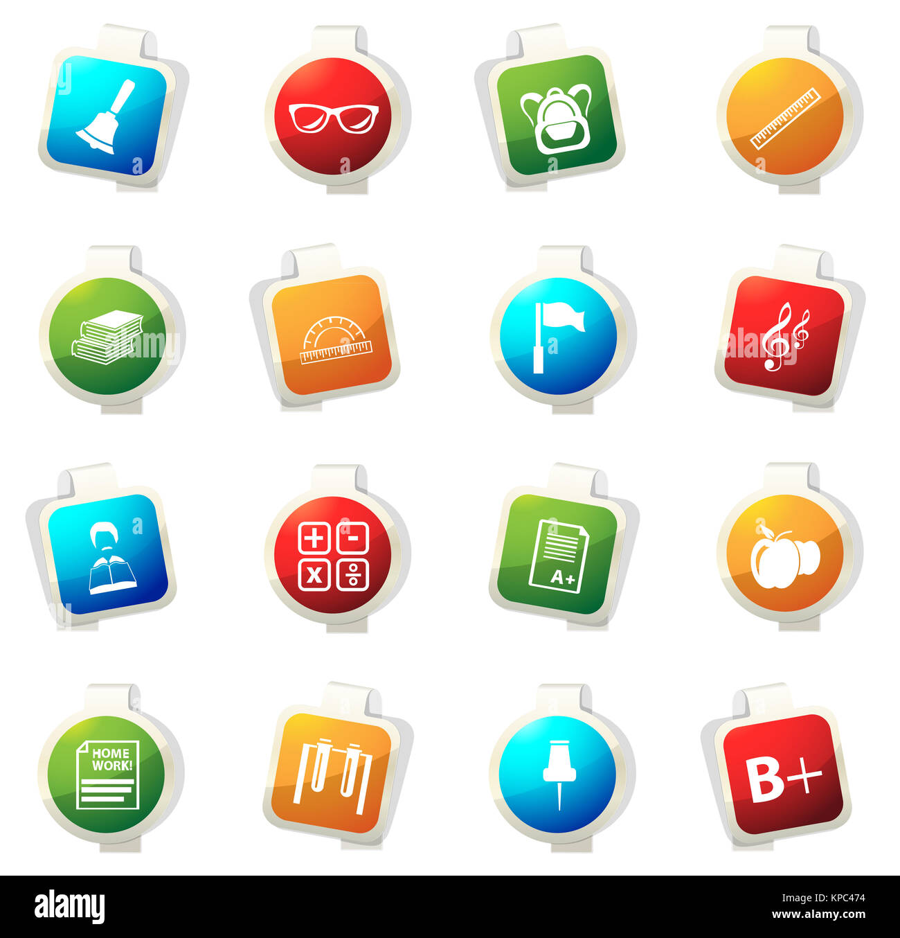 School Icons set Stock Photo - Alamy