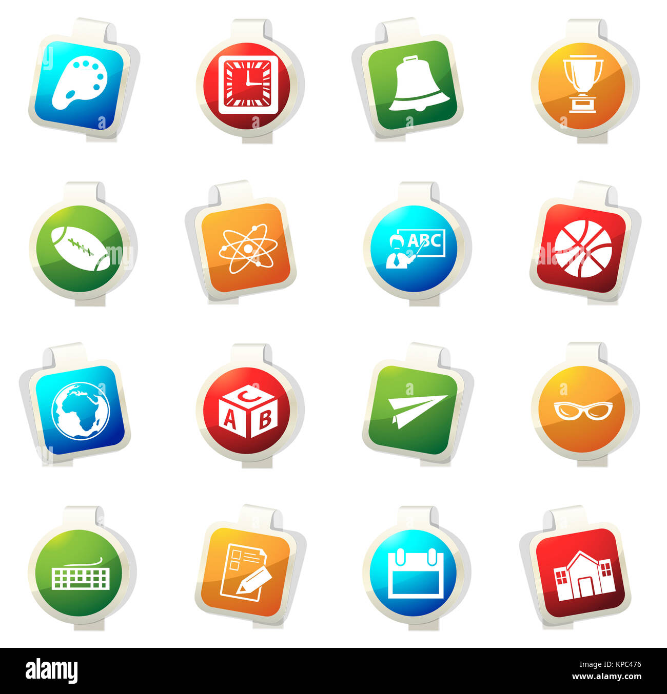 School Icons set Stock Photo - Alamy