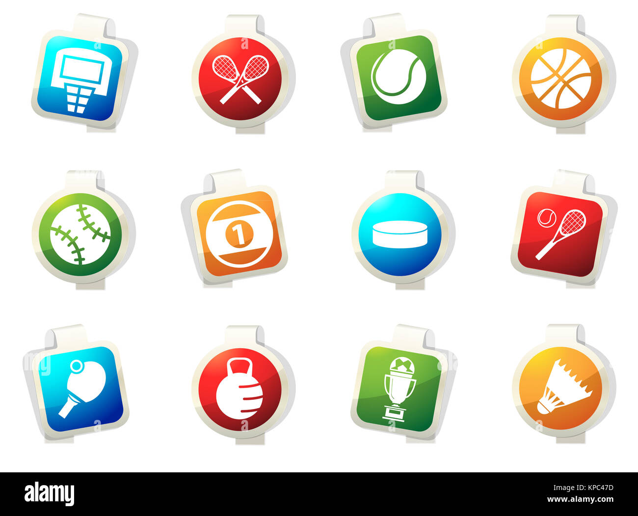 Sports Balls icons set Stock Photo - Alamy