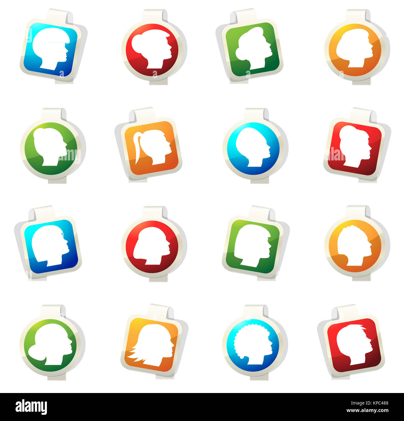 Woman icons set Stock Photo - Alamy