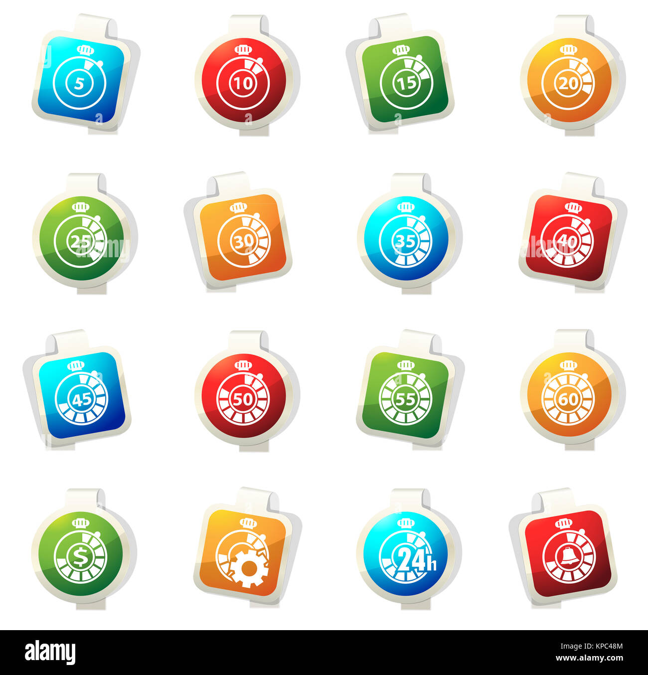 Timer icon set Stock Photo - Alamy