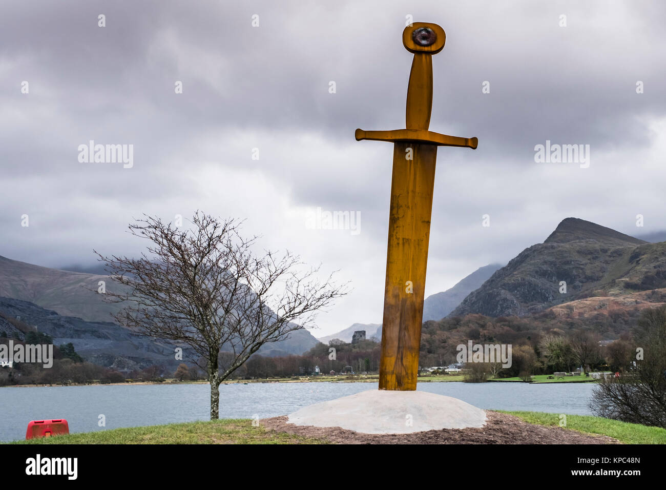 Sword sculpture that celebrates the Welsh princes erected beside beauty ...