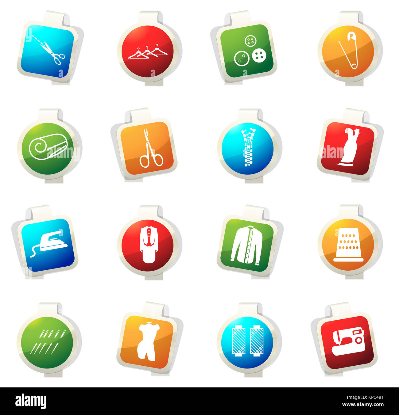 Tailoring icons set Stock Photo - Alamy