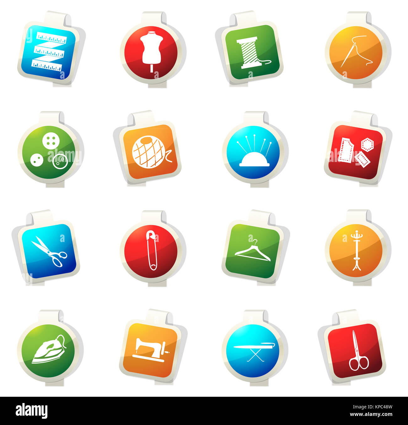 Tailoring icons set Stock Photo - Alamy