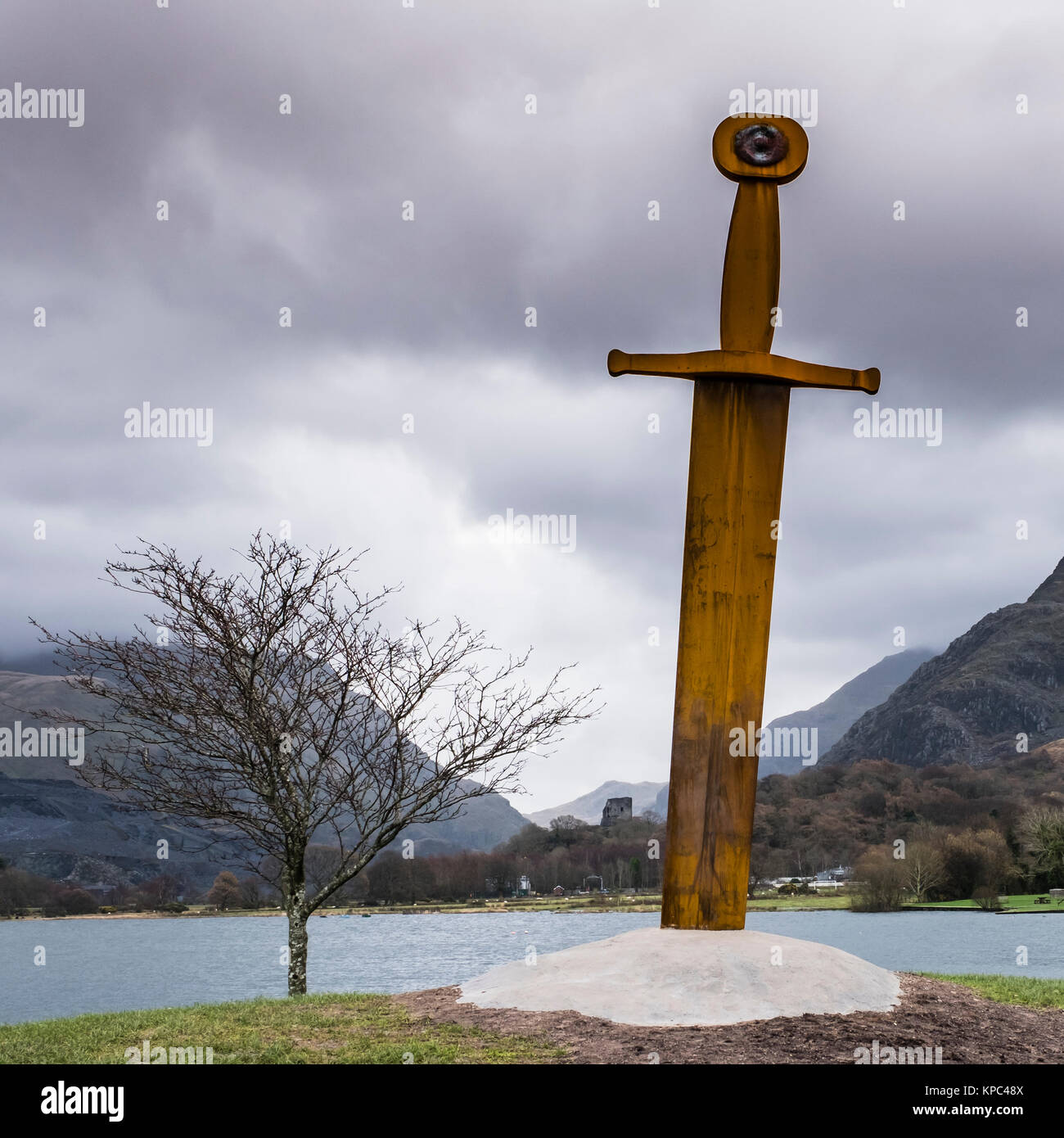 Sword sculpture that celebrates the Welsh princes erected beside beauty ...
