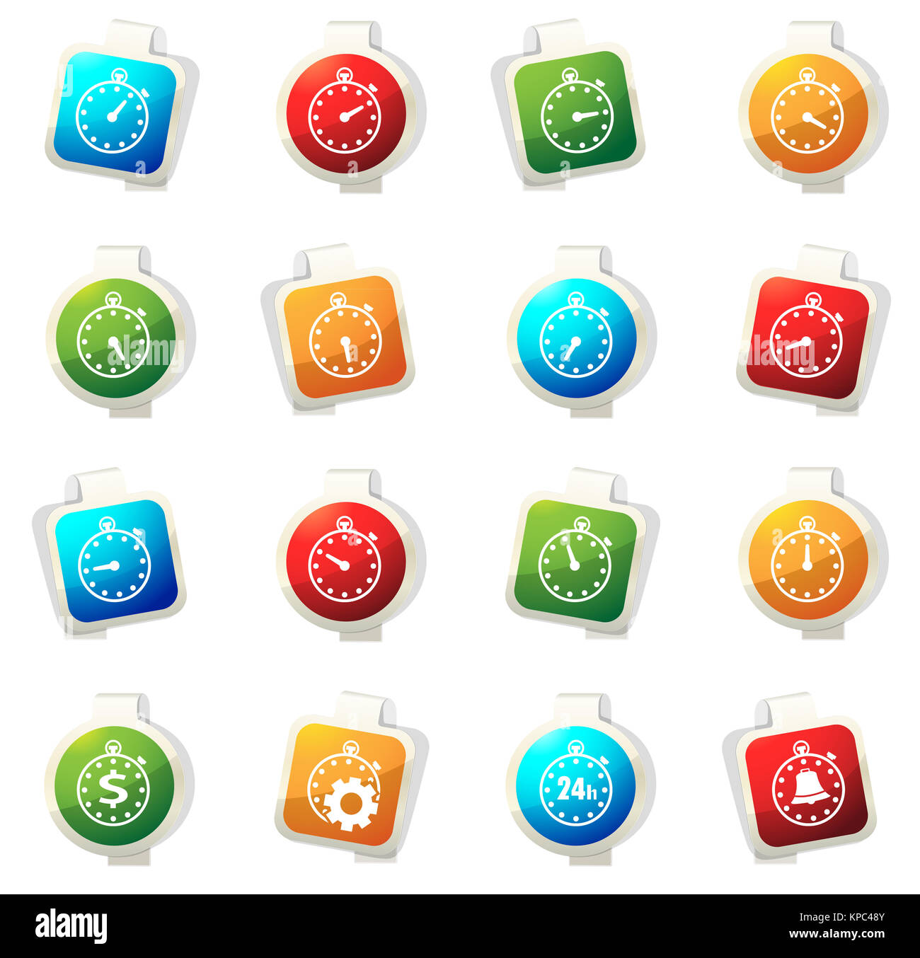 Timer icon set Stock Photo - Alamy