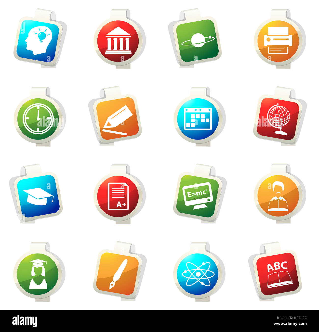 University icons set Stock Photo - Alamy