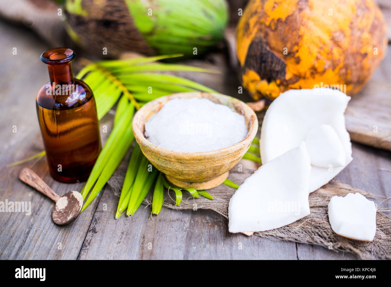 Homemade coconut oil Stock Photo - Alamy