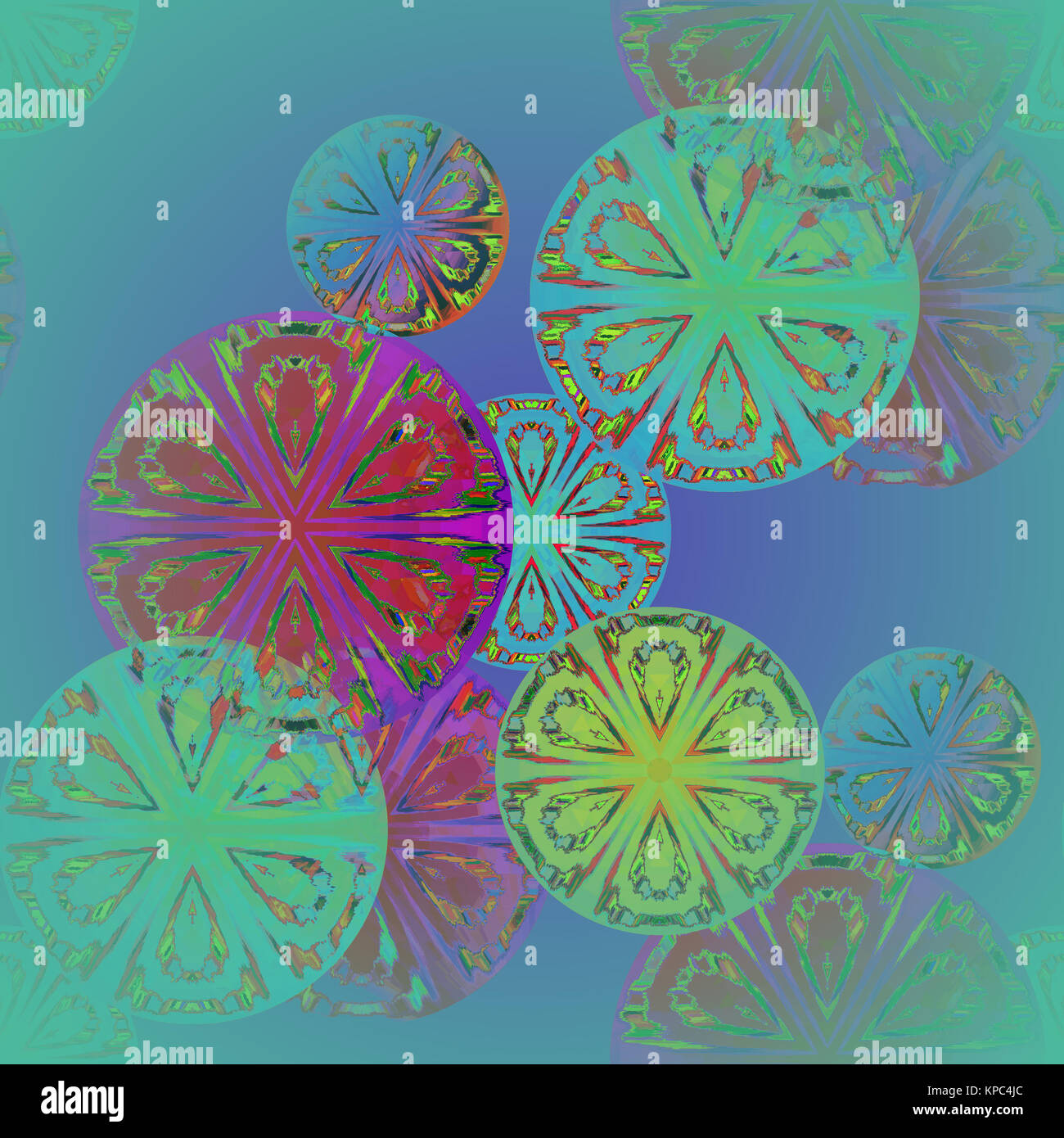 Abstract geometric seamless background. Overlapping fantasy circle ...