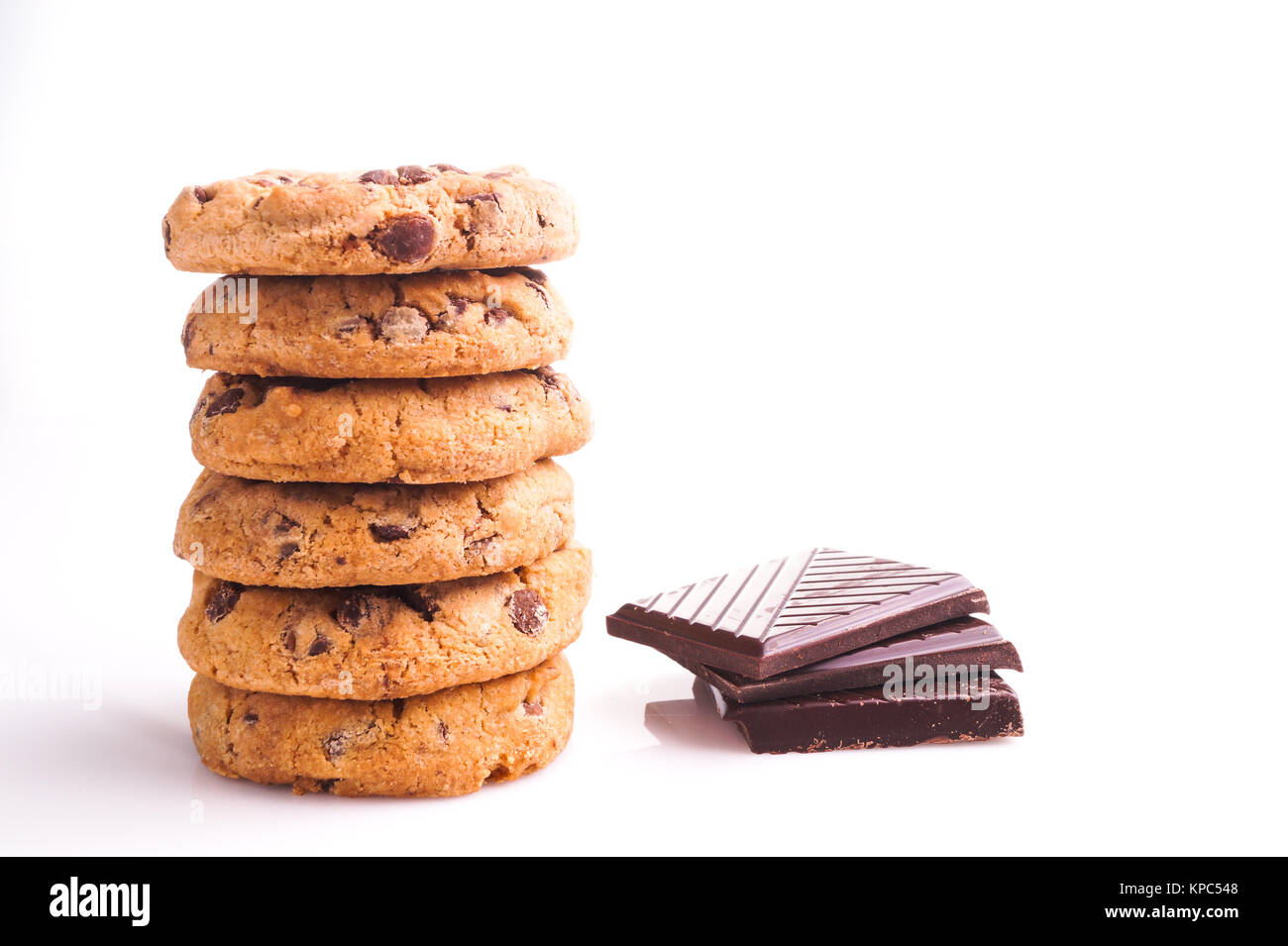 Delicious stack of Chocolate Chip Cookies Stock Photo - Alamy