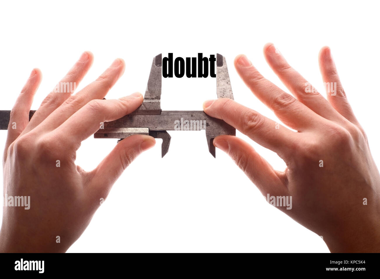 Less doubt metaphor Stock Photo - Alamy