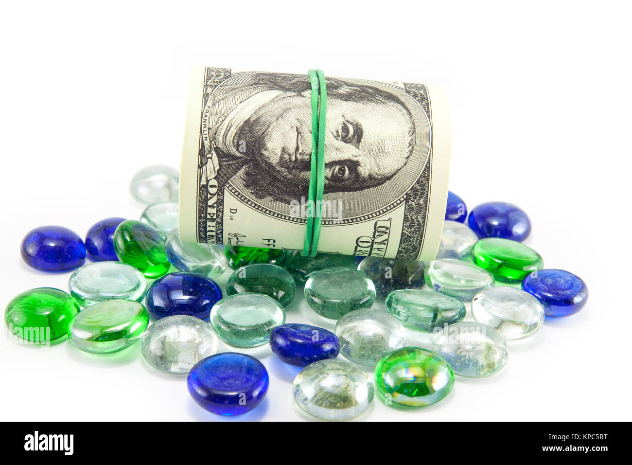 Dollars cut on a white background Stock Photo - Alamy