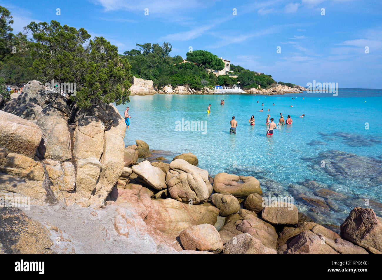 Idyllic beach with turquoise colour sea and granite rocks at ...