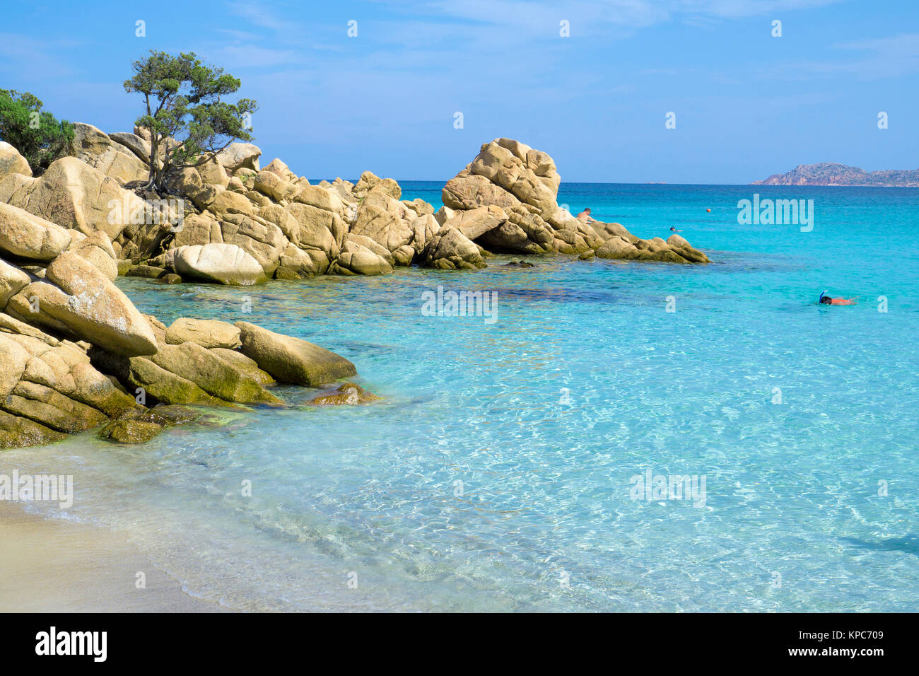 Idyllic beach with turquoise colour sea and granite rocks at ...