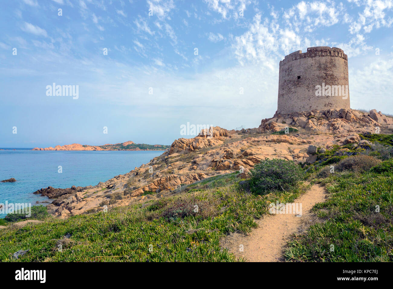 Medieval tower at Isola Rossa, Olbia-Tempio, Sardinia, Italy ...