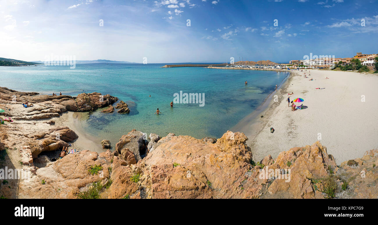 People at the beach Li Femini, Isola Rossa, Olbia-Tempio, Sardinia ...