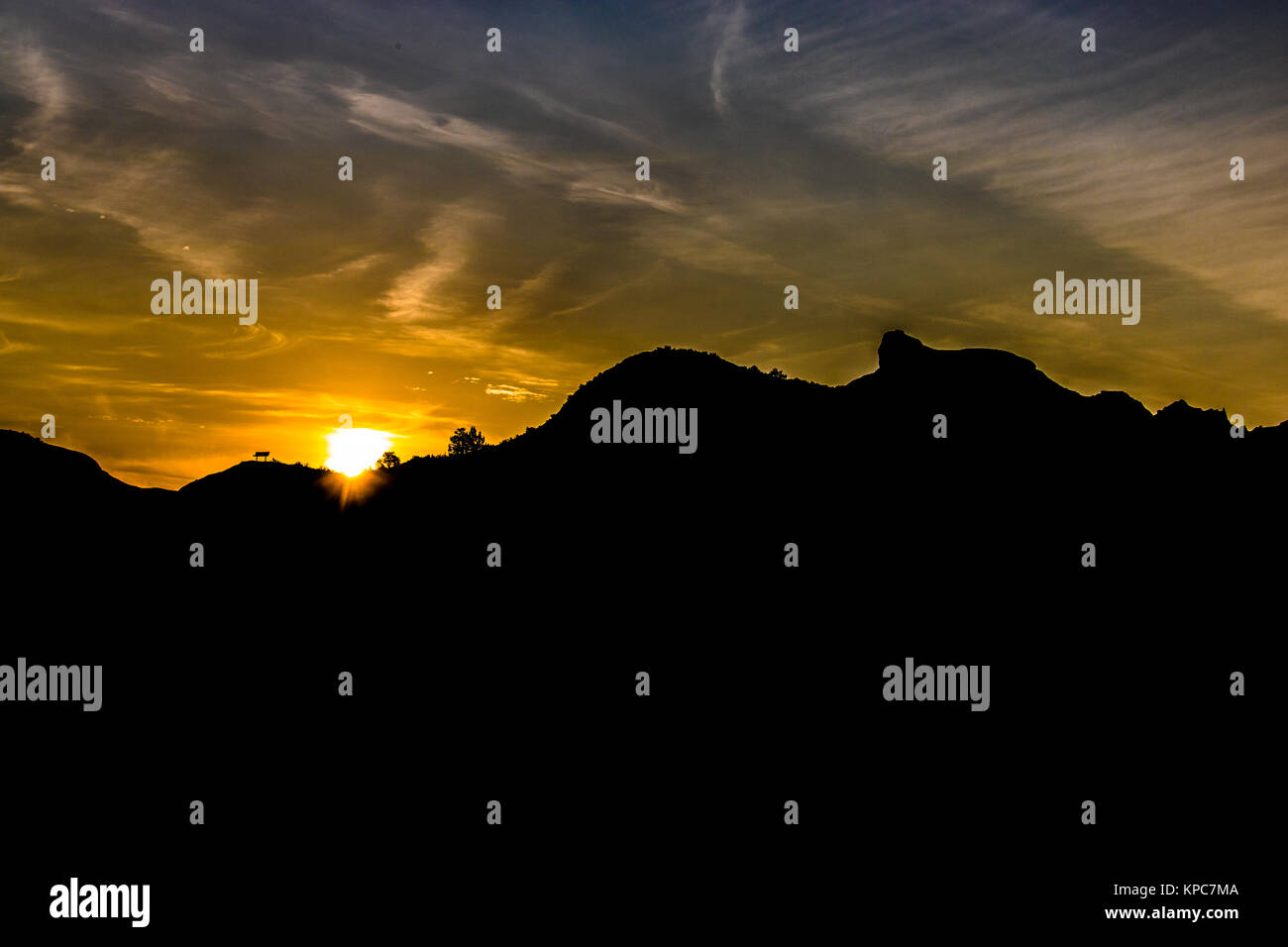 Sunrise Over a Mountain Ridge Stock Photo - Alamy