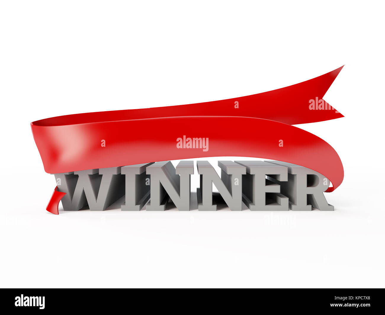badge word winner and red ribbon flag Stock Photo - Alamy