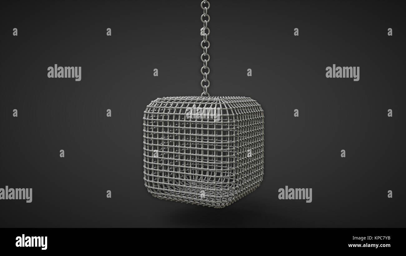 cage box hanging on a chain Stock Photo - Alamy