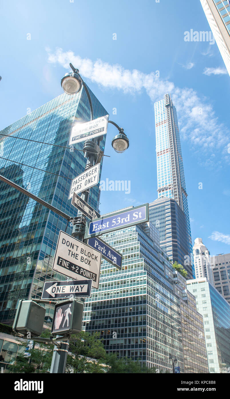 Street signs in Manhattan Stock Photo - Alamy
