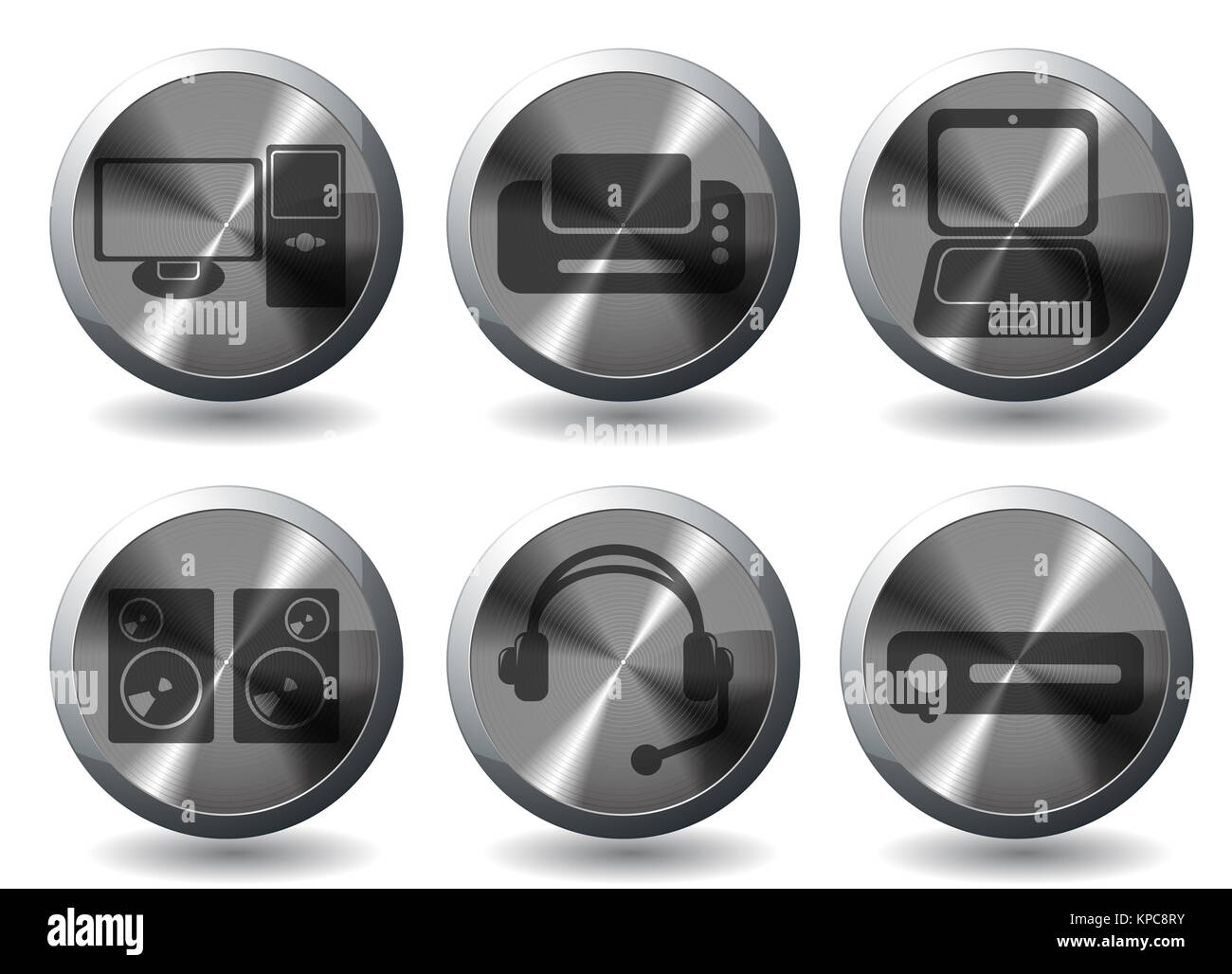 Computer equipment simple vector icons Stock Photo - Alamy