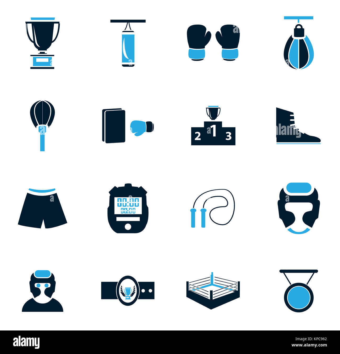 Boxing icon set Stock Photo - Alamy