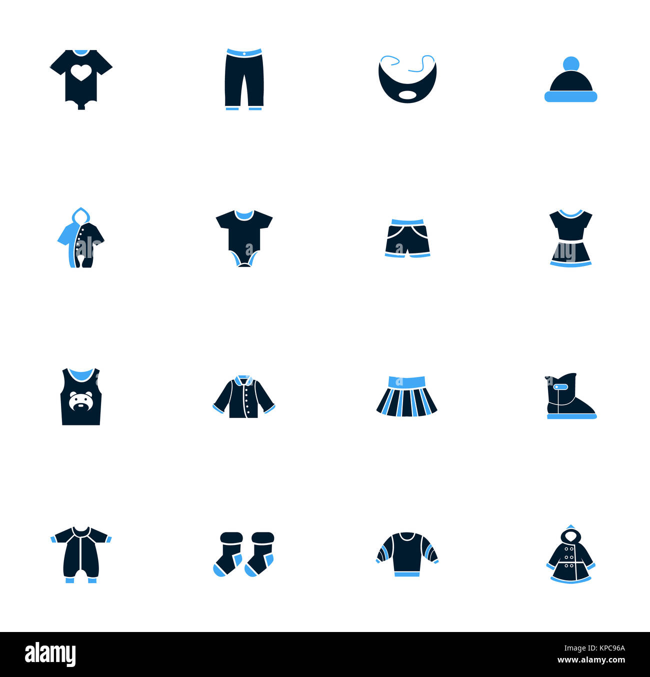 Baby clothes icons set Stock Photo - Alamy